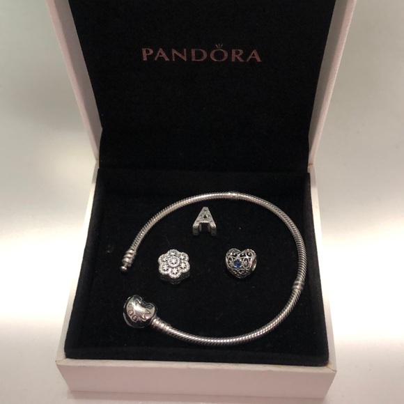 Pandora | Accessories | Pandora Bracelet With 3 Charms | Poshmark
